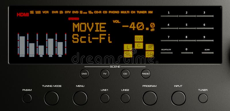 Home Cinema System Multimedia 3d Illustration Stock Illustration ...