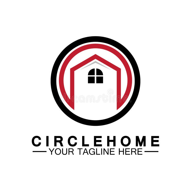Home Circle Concept Logo Symbol Vector Illustration Design Stock Vector ...