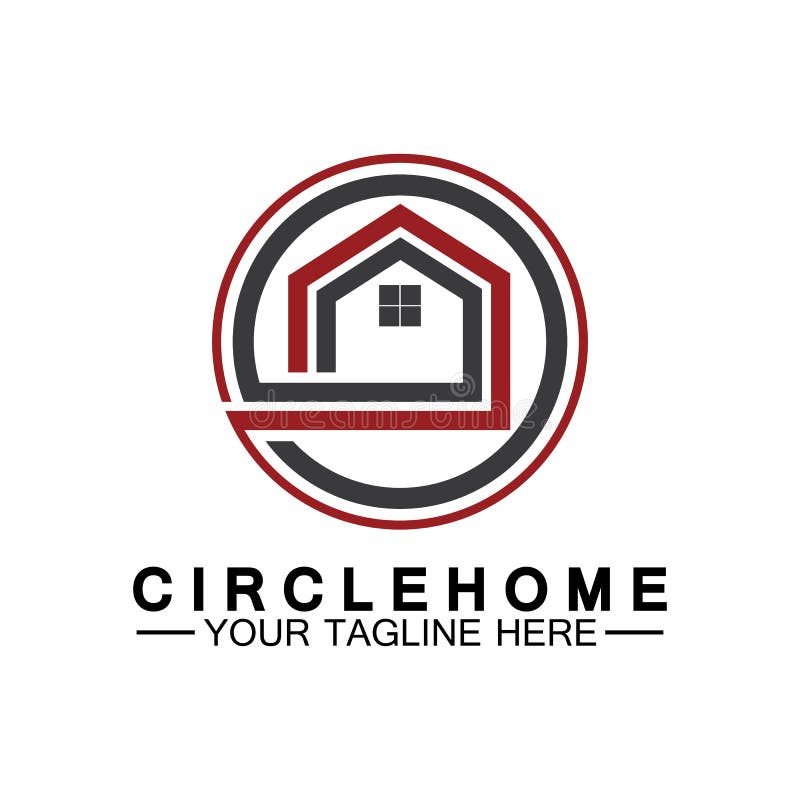 Home Circle Concept Logo Symbol Vector Illustration Design Stock Vector ...