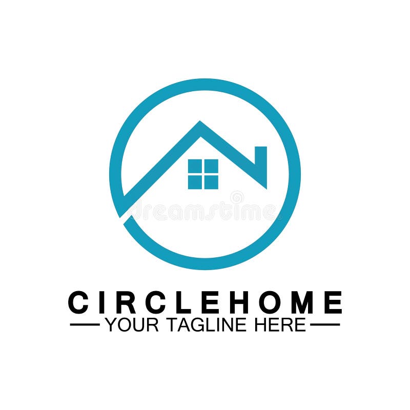 Home Circle Concept Logo Symbol Vector Illustration Design Stock Vector ...