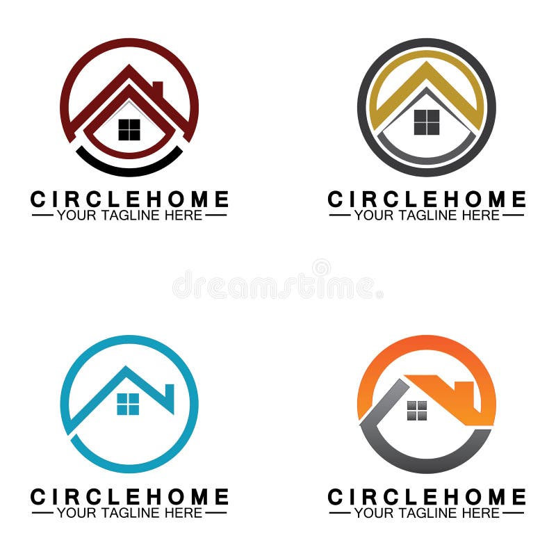 Home Circle Concept Logo Symbol Vector Illustration Design Stock ...