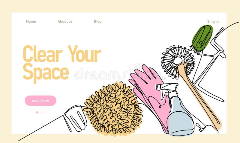 Home Cleaning Service Landing Page Design Concept, Illustration of ...