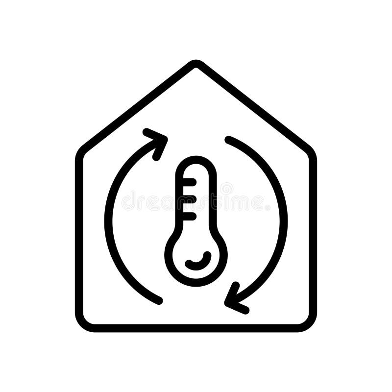 Climate Control Icon. Linear Logo of Temperature. Black Simple ...
