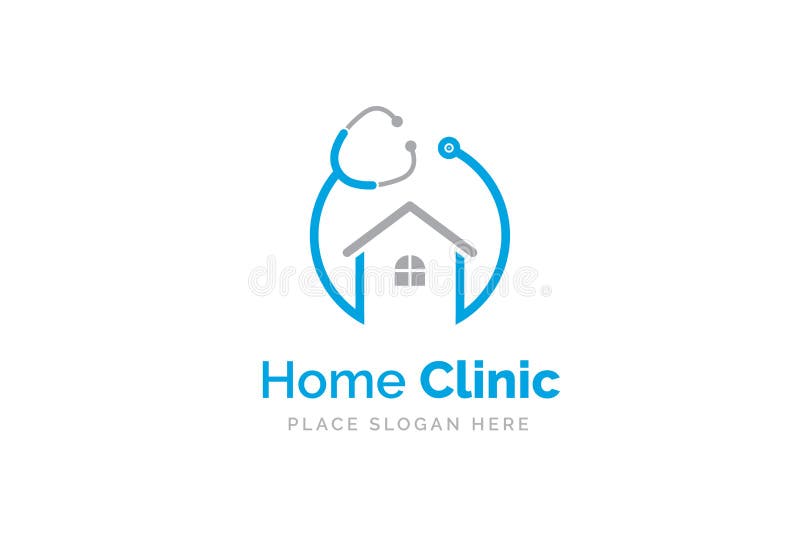 Doctor Home Logo Design with Stethoscope Icon Stock Vector ...