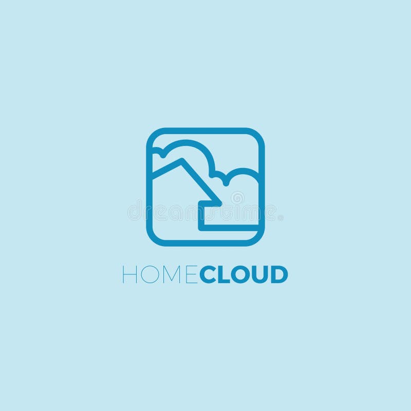 Home Cloud Logo Modern Design. Home Icon Stock Vector - Illustration of ...