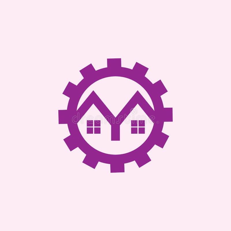 Home Cog Machine Service Logo Vector Stock Vector - Illustration of ...