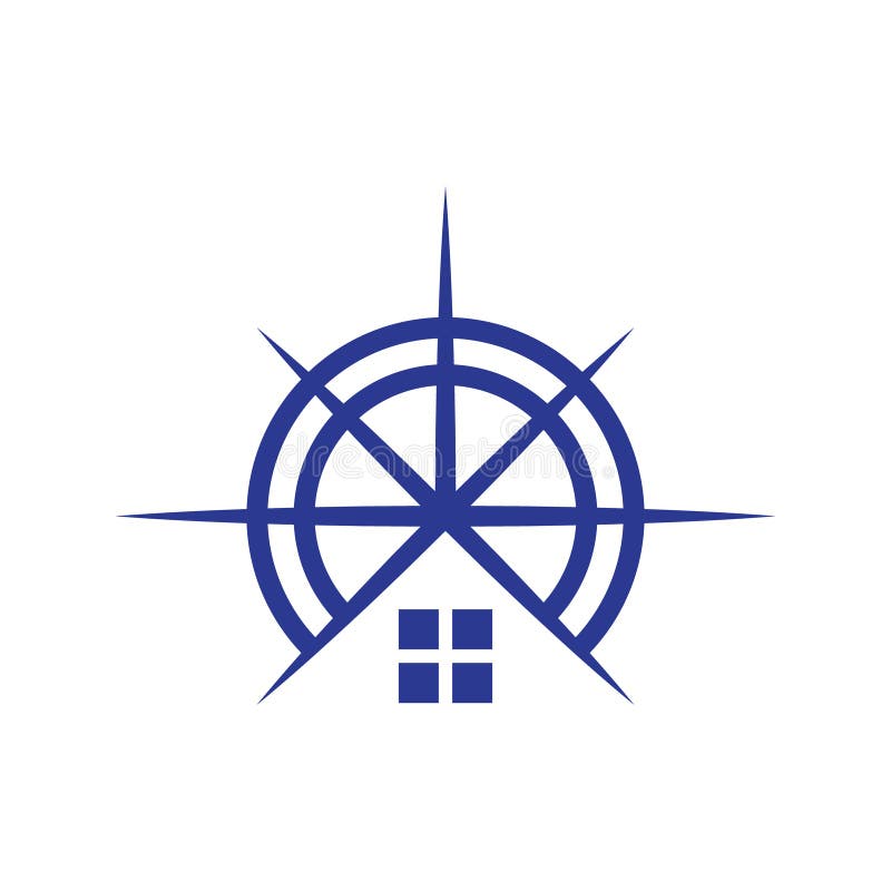 Home compass logo design stock vector. Illustration of location - 244227658
