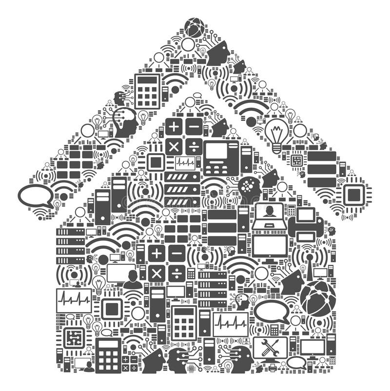 Home Composition Icon For Bigdata And Computing Stock Vector