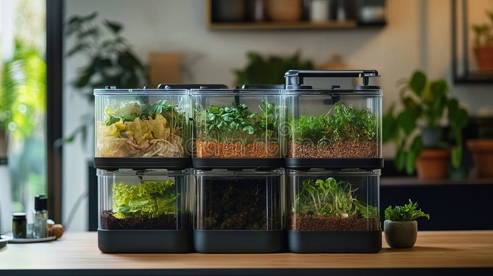 Home Composting Station with Clear Sorting and Layering . Stock Image ...