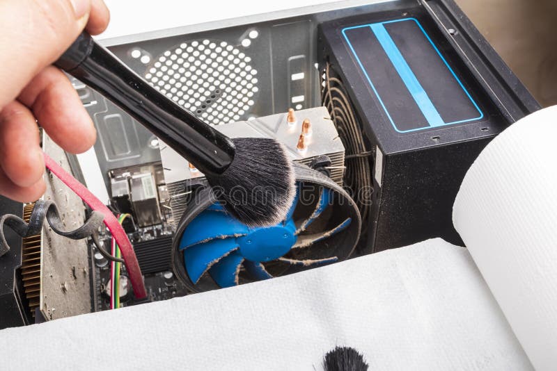 The Home Computer is Covered in Dust. Cable in the Mud. Concept ...