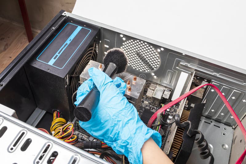 The Home Computer is Covered in Dust. Cable in the Mud. Concept ...