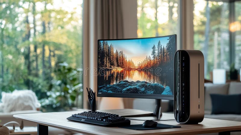 The Home Computer is on the Table Near the Window. a Gaming Computer on ...