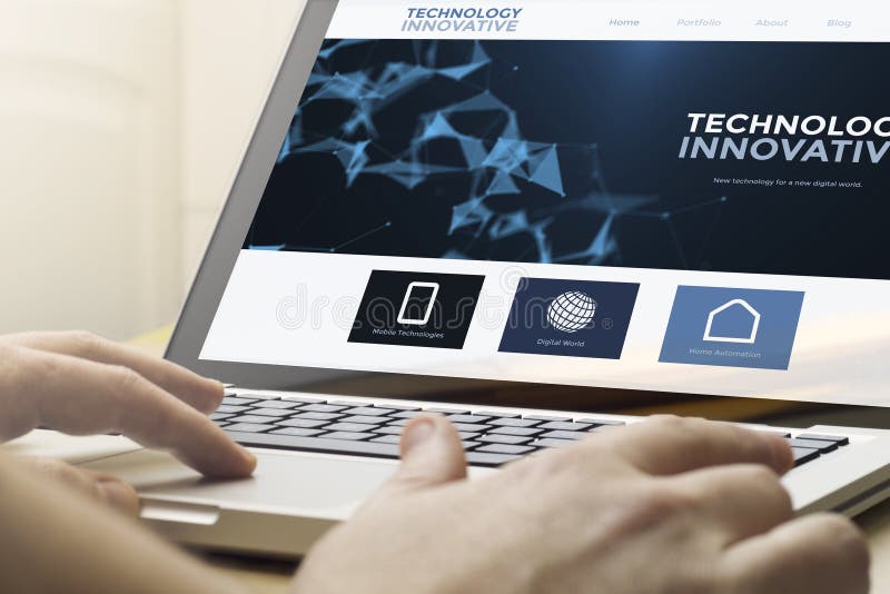 Home Computing Innovative Website Stock Image - Image of laptop ...