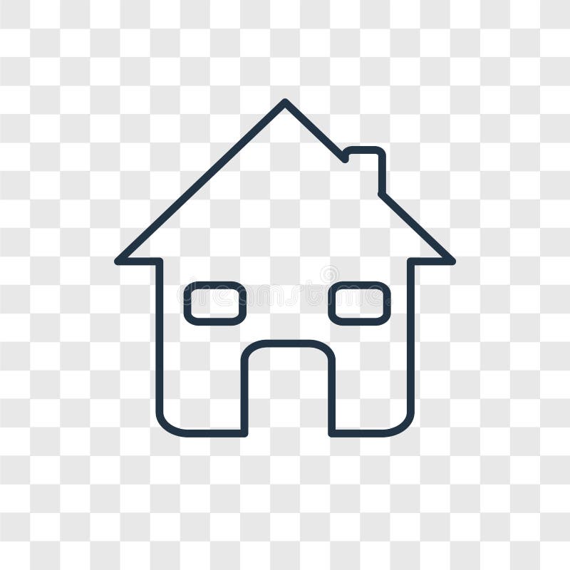Home Concept Vector Linear Icon Isolated on Transparent Background ...