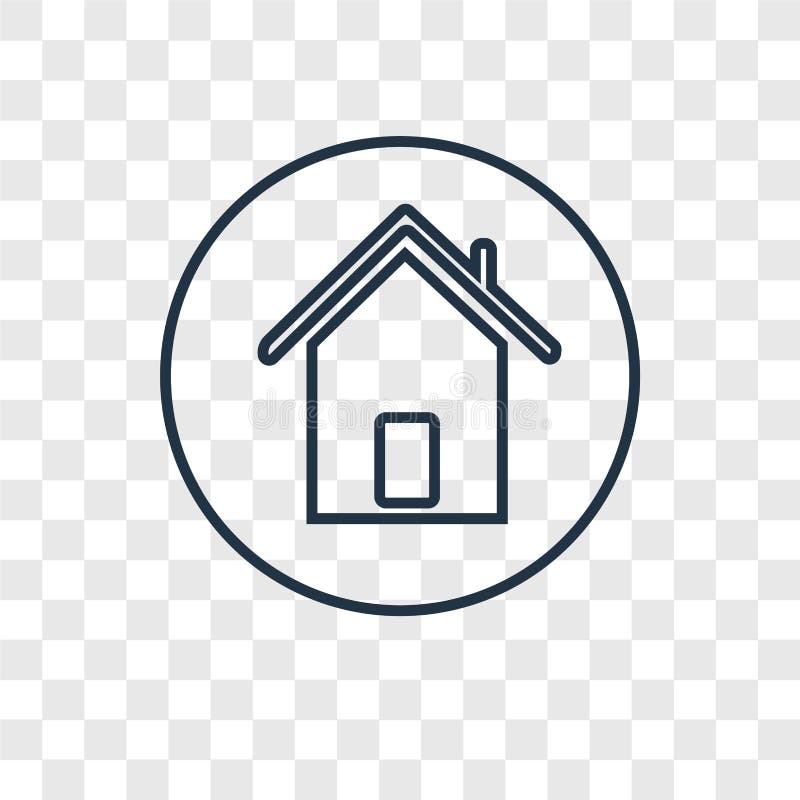Home Concept Vector Linear Icon Isolated on Transparent Background ...
