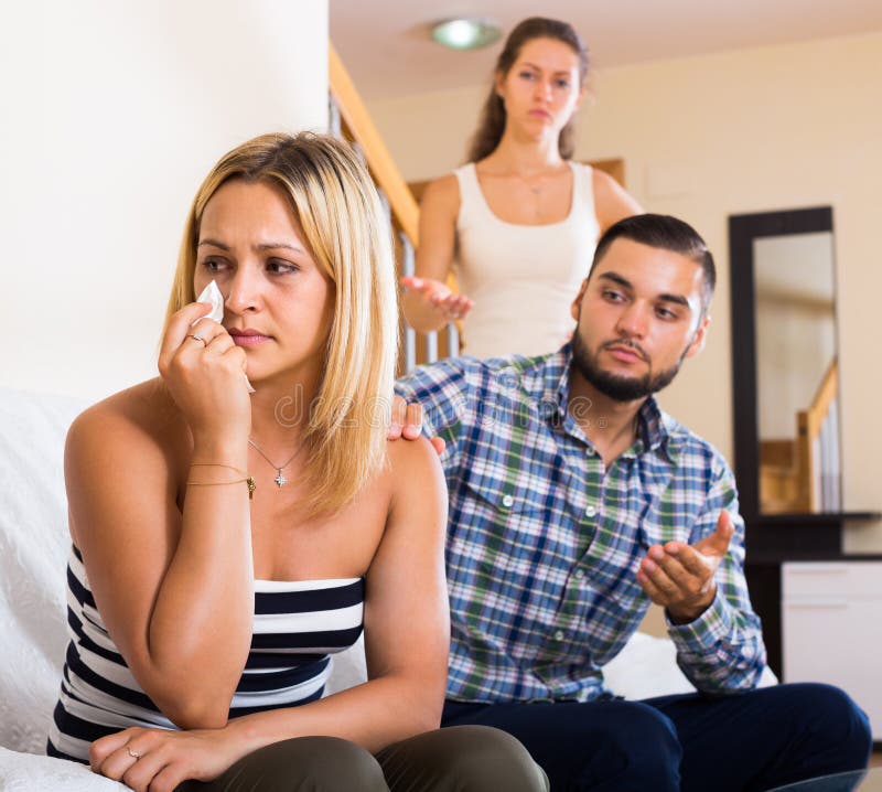 Home Conflict among Three Young Adults Stock Image - Image of indoor ...