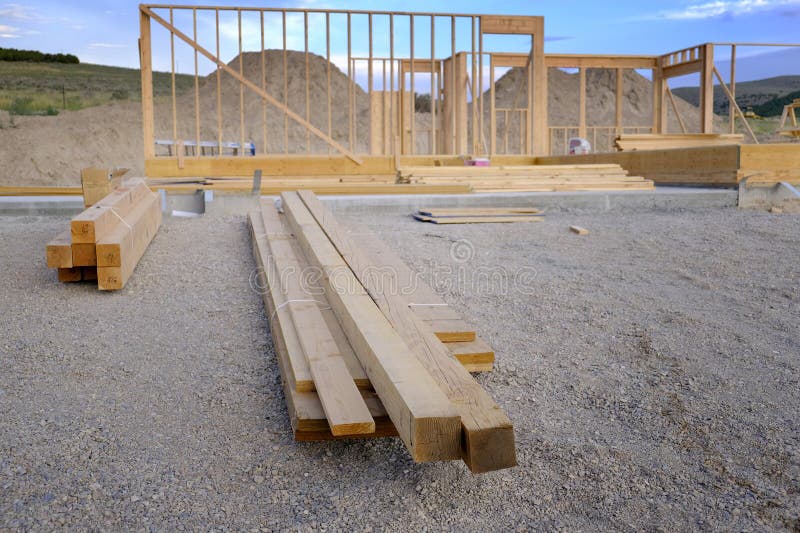 Home Construction Building Structure Wood Frame Stock Photo - Image of ...