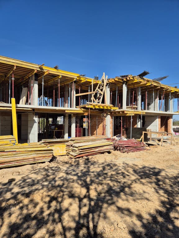 Construction of a Two-story Building Stock Photo - Image of estate, wall: 361568076