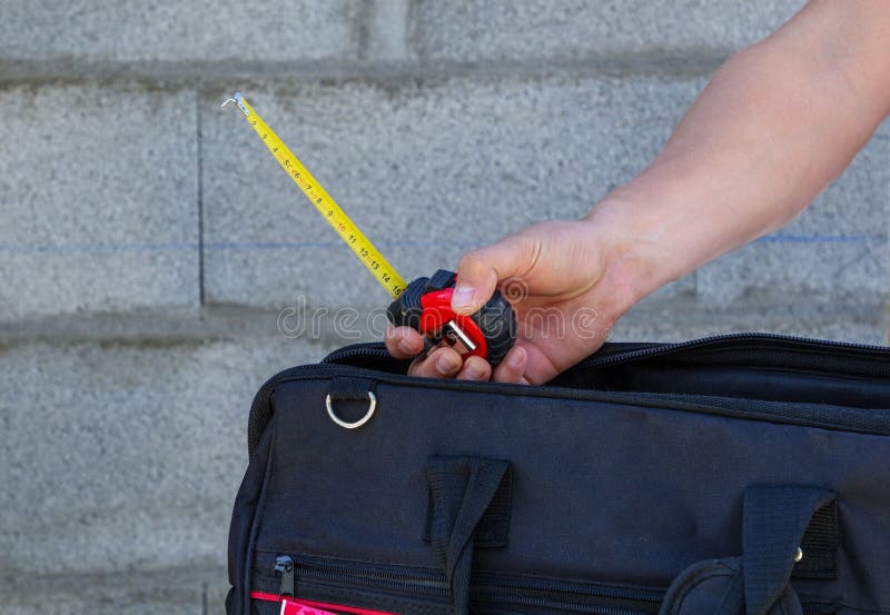 Male and Female Hands with Building Materials Stock Image - Image of ...