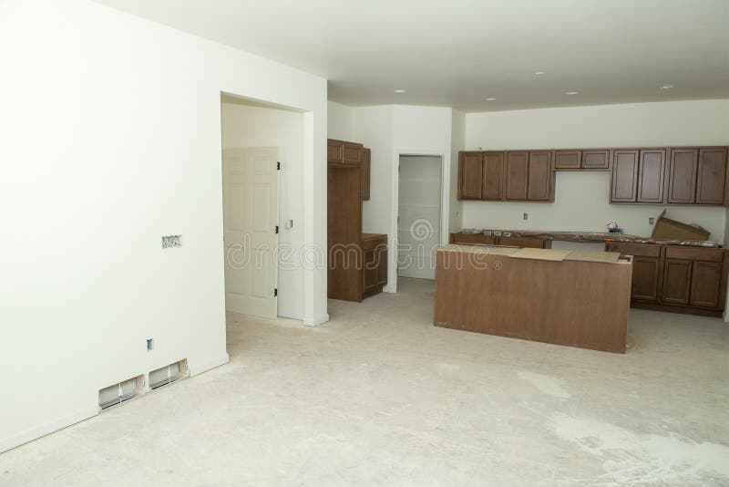 Home Construction, Remodeling, Kitchen, Open Concept Stock Image ...