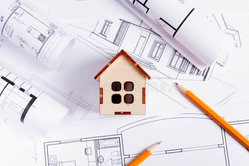 Home Construction. Construction Scheme. Work Plan with Dimensions and ...