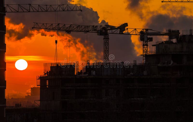 Home construction. sunset stock photo. Image of housing - 73537846