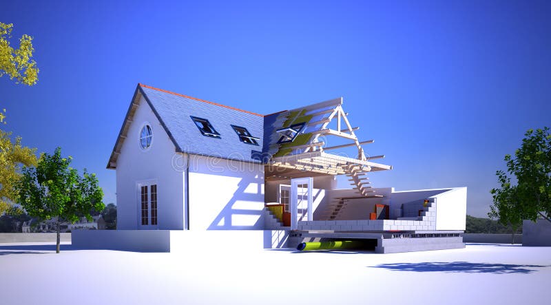 Home Construction Technical Stock Illustration - Illustration of ...