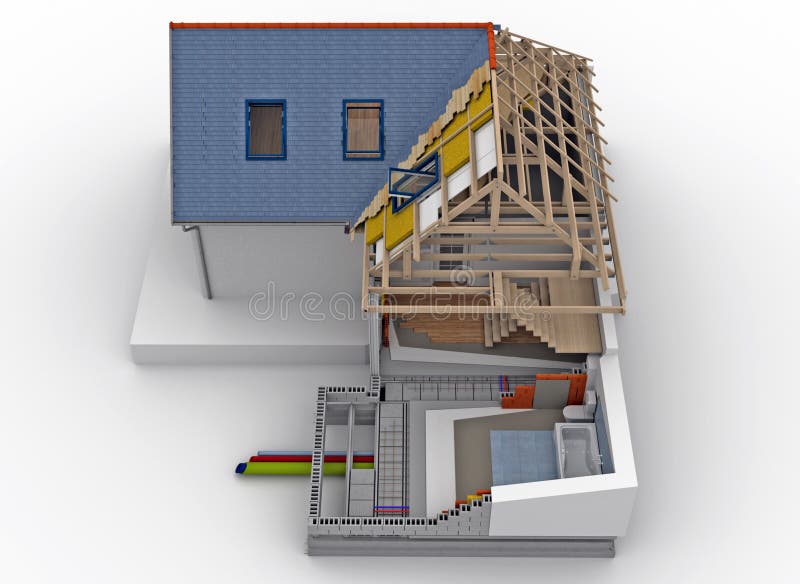 Home Construction Technical Stock Illustration - Illustration of ...