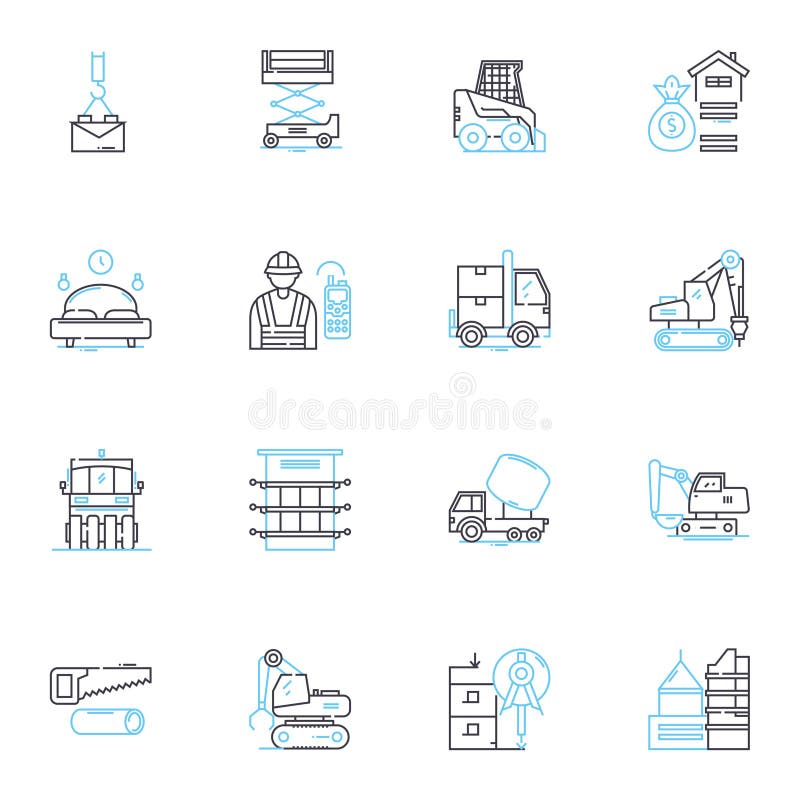 Home Constructors Linear Icons Set. Design, Build, Construction ...