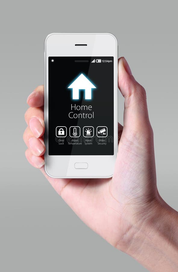 Home Control with Smartphone Stock Photo - Image of light, control ...
