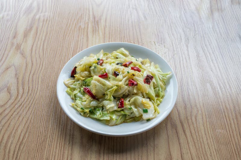 Home-cooked Stir-fried Cabbage Receipt Stock Image - Image of soup ...