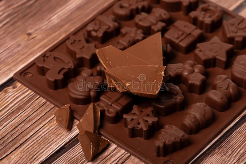 . Home Cooking and Baking, Making Chocolates for Christmas Stock Image ...