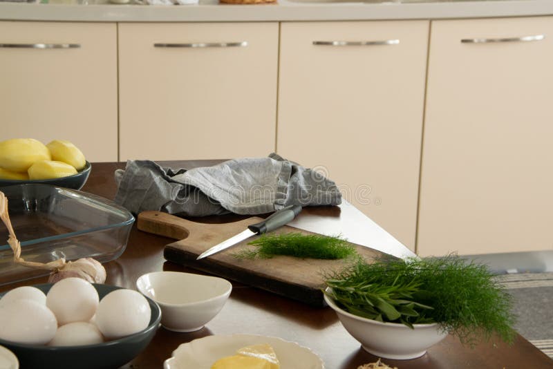 Home Cooking, Preparing Food with Healthy Ingredients Stock Image ...