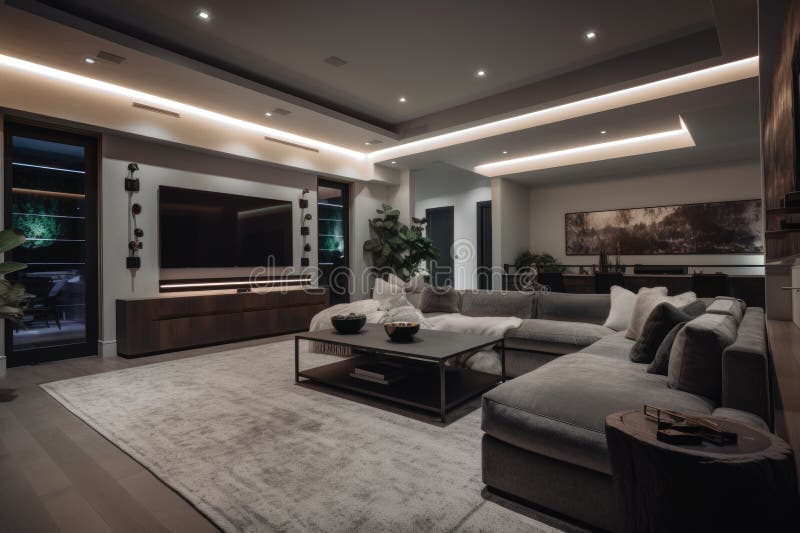 Smart Lighting System Integrated into Ceiling with Custom Built-in ...