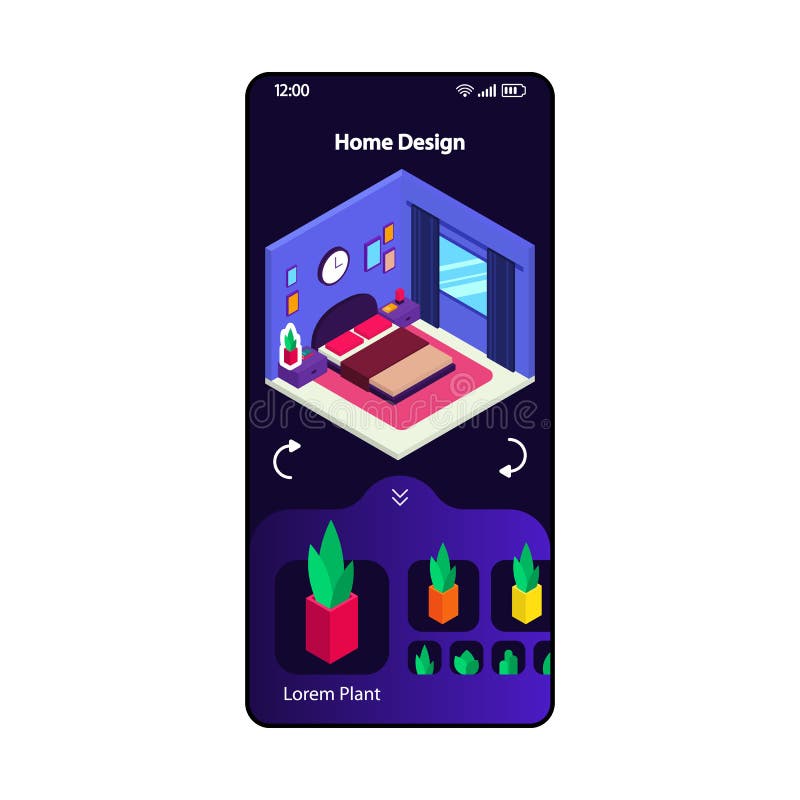 Smartphone Home Screen Interface Vector Fluid Template. Mobile App Page ...