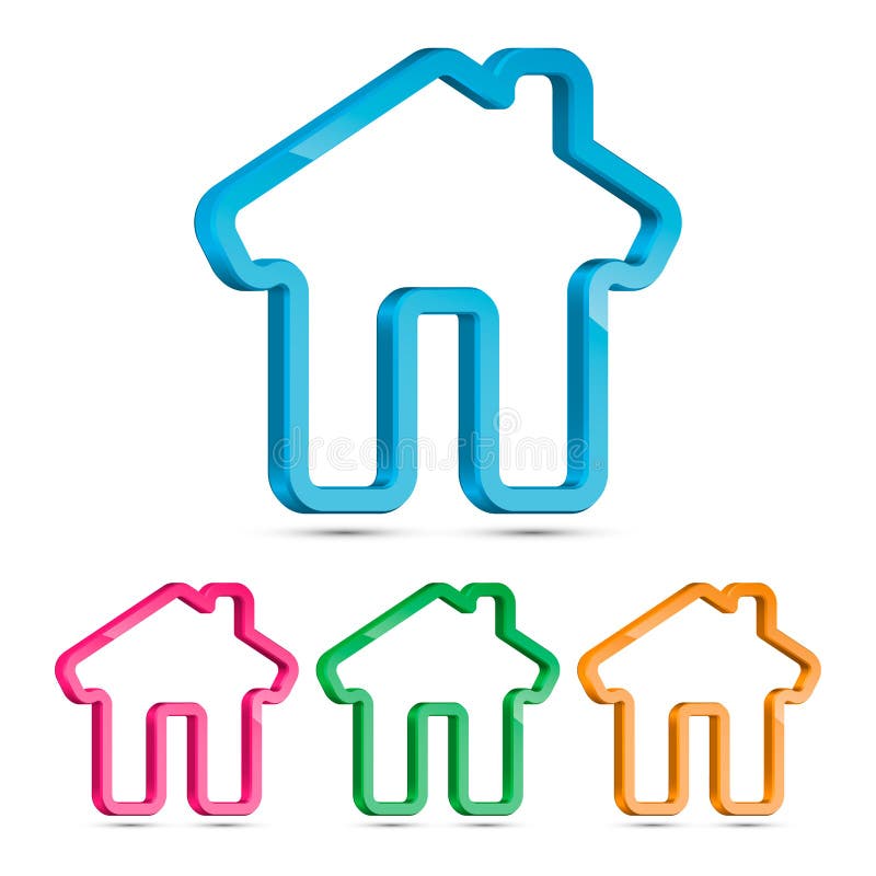 Home 3D Symbol, Vector Illustration Stock Vector - Illustration of ...