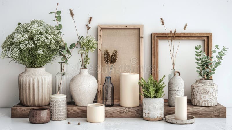 Home Decor, Assortment of Elegant Decorative Items Arranged Against a ...