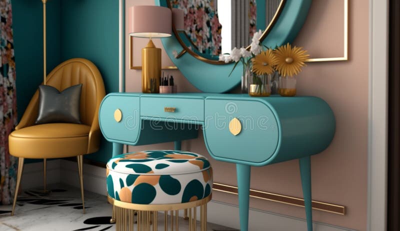 Home Decor Dressing Table, Colorful Design. Generative AI Stock ...