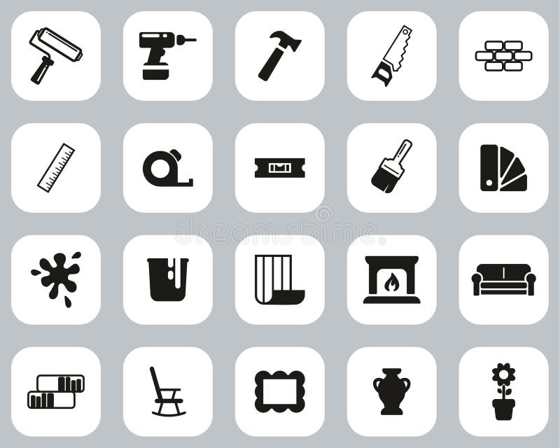 Home Decorating Or Home Remodeling Icons Freehand Stock Vector ...