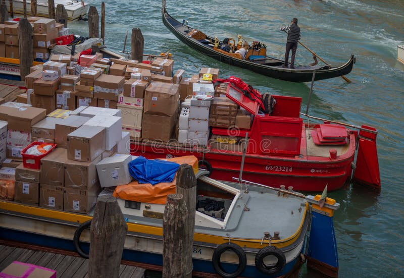 Home Delivery of Parcels in Venice Editorial Image - Image of courier ...