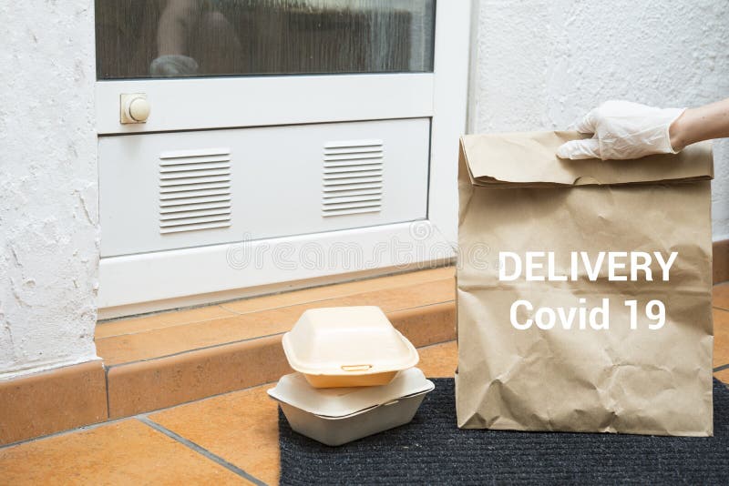 Home Delivery Service, Boxes Standing by the House Doors Stock Image ...