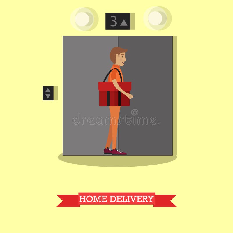 Home Delivery Vector Illustration in Flat Style Stock Vector ...
