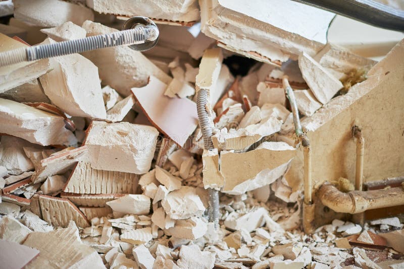 Home demolition debris stock image. Image of hurricane - 61339097