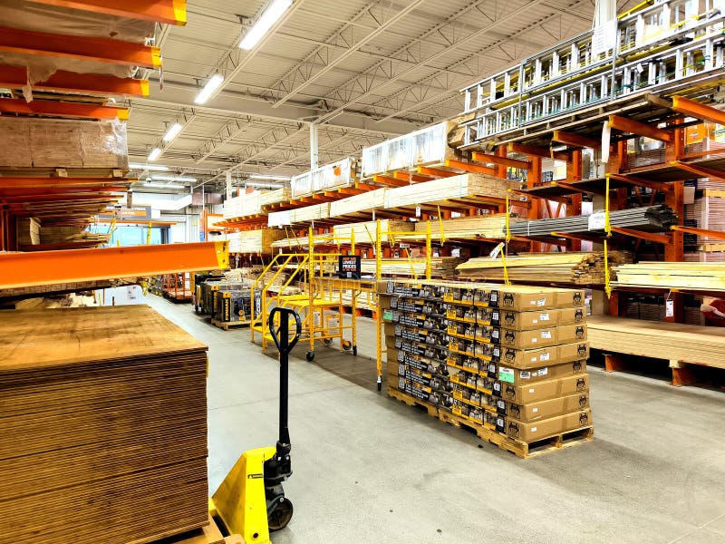 Home Depot lumber display stock image. Image of room - 347232699