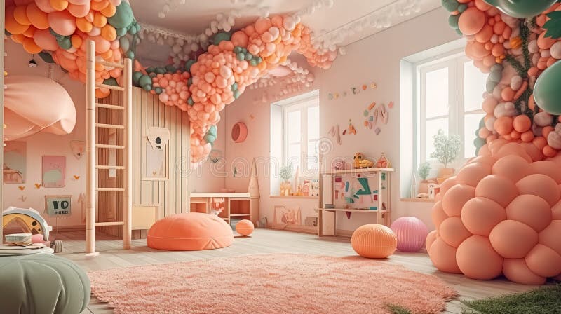 Home Design, Kids Room, Interior Design in the Style of a Geometric ...