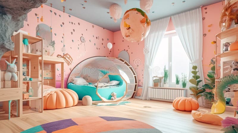 Home Design, Kids Room, Interior Design in the Style of a Geometric ...