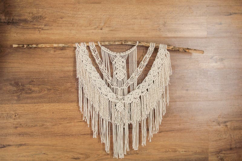 Handmade macrame panno stock image. Image of decorative - 157184237