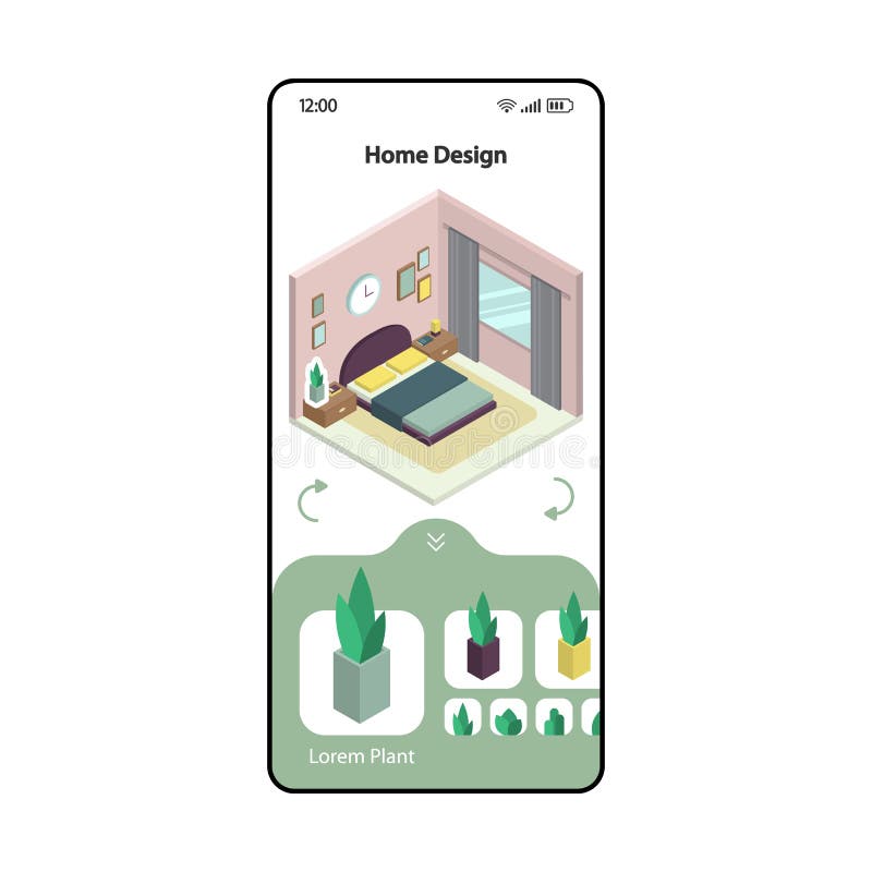 Home Design and Remodeling App Smartphone Interface Vector Template ...