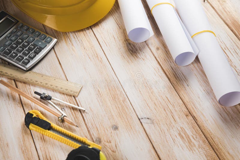 Home Design Tools on the Table Stock Image - Image of desk, house ...