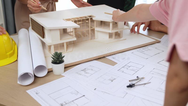 Home Designer and Customer Review House Model Design. Variegated Stock ...